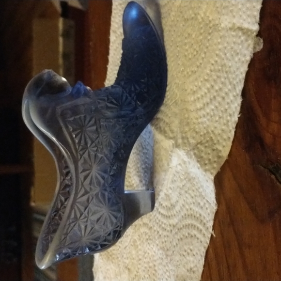 Shoes | Vintage Blue Glass Shoe | Poshmark